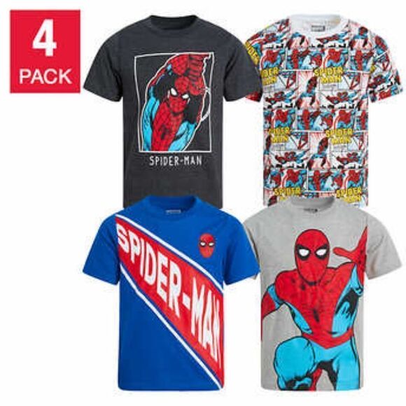 Marvel | Shirts & Tops | Spiderman Kids 4packtee | Poshmark